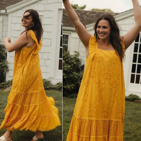 Anthropologie | Dresses | Anthropologie Fallon Eyelet Maxi Dress | Poshmark